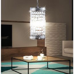 etc-shop Led Pendelleuchte Hängelampe Kristall Hängeleuchte Pendellampe Wohnzimmer, Stahl Acryl, 11W 1055lm warmweiß, DxH 19x150 cm