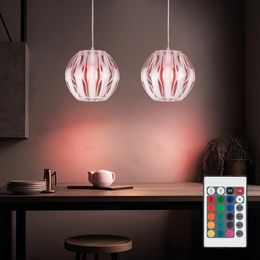 etc-shop 2er Set Hänge Lampen Pendel Leuchten Kugel fernbedienung im Set inklusive rgb led Leuchtmittel