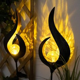 Globo Solarleuchte Außen Beleuchtungen Dekoration Stecklampen Garten Glas bronze, Metall, led, LxBxH 16,7x6x90 cm, 2er Set