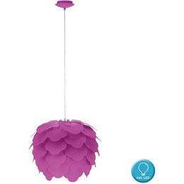 etc-shop Blätter Hänge Lampe Wohn Schlaf Zimmer Blüten Decken Leuchte purple im Set inkl. led Leuchtmittel