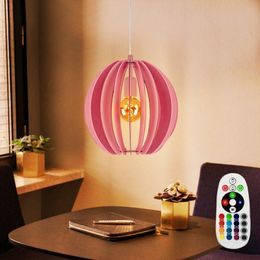 etc-shop - Decken Leuchte Pendel Lamellen Lampe pink Fernbedienung Dimmbar im Set inkl. rgb led Leuchtmittel