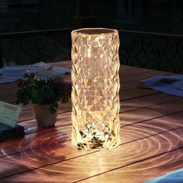 Globo Led Tischleuchte Beistelllampe Dekolampe Wohnzimmer dimmbar Kristalle Tischlampe mit Lichteffekt, Akku usb Kabel, warmweiß-kaltweiß, h 21 cm