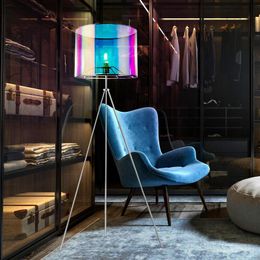 etc-shop Design Stand Decken Fluter Wohn Schlaf Zimmer Steh Lampe mehrfarbig im Set inkl. led Leuchtmittel