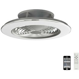 Mantra Alisio Dimmbare LED-Deckenleuchte & 35 W DC-Wendeventilator, Chrom/Grau, Fernbedienung, APP-Steuerung