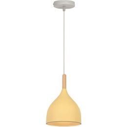 Wottes - Nordic Modern Einfache Pendelleuchte Metall Holz Hängeleuchte Creme Farben Kronleuchter Lampenschirm