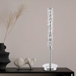 Globo Tischlampe Glas Leseleuchte Beistelllampe Touchdimmer Nachttischleuchte Tischleuchte Chrom, 8W 480lm neutralweiß, h 60 cm