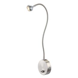 Hochwertige led Wandleuchte nickel matt, satiniert chrom 3W Globo serpent 24109W