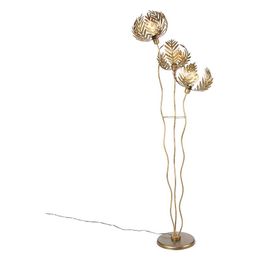 Qazqa Vintage Stehlampe Gold 3-flammig - Botanica Kringel - Gold/Messing