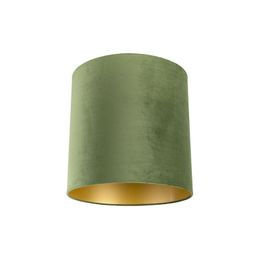 Qazqa Velour-Lampenschirm grün 40/40/40 mit goldener Innenseite - Grün