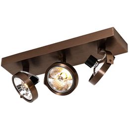 Qazqa Design-Spot dunkelbronze verstellbar 3-flammig - Go - Bronze