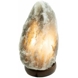 Globo Tischleuchte Beistelllampe Nachttischlampe Salzkristall Grau h 20,3 cm