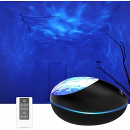 Projektorlampe LED-Projektor Bluetooth-Musik-Stimmungslicht mit Fernbedienung, Timer, 8 Farben mit wechselndem Meereswelleneffekt,