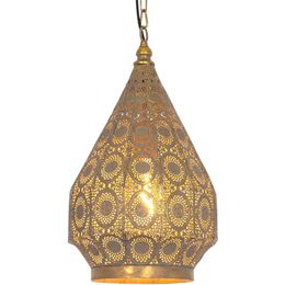 Qazqa Orientalische Hängelampe Gold 26 cm - Mowgli - Gold