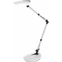 Wofi Tischleuchte Schlafzimmer led Tischlampe Schreibtisch Modern Nachttischlampe mit verstellbaren Gelenken, Metall Glas, 1x 9W 650lm warmweiß, HxB 79x22