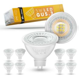 Luxari GU5.3 led Lampe [10x] − MR16 led − Entspricht 50W Halogenlampe − led Leuchtmittel 5W 420lm − gu 5.3 led Spot mit 2700K warmweiß - 12V led