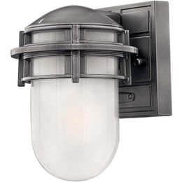 etc-shop - Außenleuchte Wandlampe Glas ALU-Guss Silber h 20,3 cm 1 Flammig IP44 Gartenlampe