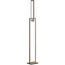 Wofi Stehleuchte Schlafzimmerlampe Standleuchte, Designlampe, Fußschalter, eckig, Metall, rostfarben, led 33W 2700lm 3000K warmweiß, LxBxH 22x18x146 cm