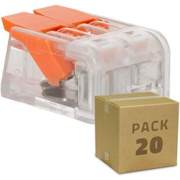 LEDKIA 20er Pack Schnellverbinder 2 Eingänge für Elektrokabel 0.08-4 mm² Orange