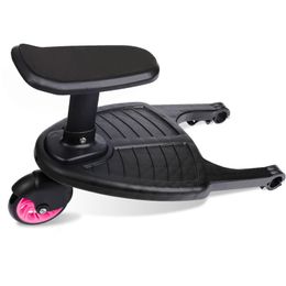 VINGO - Hilfspedal Kinderroller für Kinderwagen Buggy Board Bis 25kg Sitz abnehmbar und montierbar Kinderwagen - Rosa