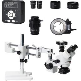 Mustool 3.5X 7X 45X 90X Dual Boom Stand Zoom Simul Focal Trinocular Stereo Microscope + 41MP Kameramikroskop für industrielle PCB-Reparatur Hasaki