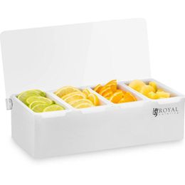 ROYAL CATERING - Zutatenbehälter Gastro gn 1 4 4 Einsätze Zutatenbox Gastronomie Mixen Wechselbar - Silbern