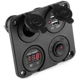 Dc 12 v-24 v Auto Boot Steckdose Dual usb Ladegerät Voltmeter Schalter Panel Für Fahrzeug Auto Boot motor Hause