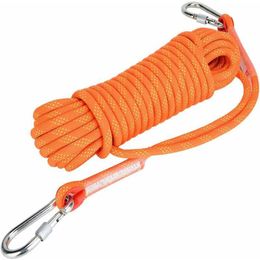 Outdoor-Kletter-Sicherheitsseil, Reißfestes Bergsteiger-Rettungsseil, 12 mm Durchmesser Seil zum Wandern (Orange 40m) - (Orange 40m) - Rhafayre