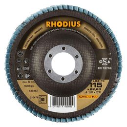 Rhodius Abrasives - rhodius lsz F3, 5 Stück, 115 mm, Korn 40, Fächerscheibe