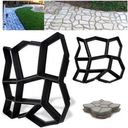 VINGO 2X Pflasterform Gehweg DIY Betonpflaster Schwarz Gießform Garten Schablone Schalungsform - Schwarz