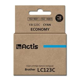 Actis - KB-123C Tinte (Ersatz für Brother LC123C/LC121C Standard 10 ml Cyan)