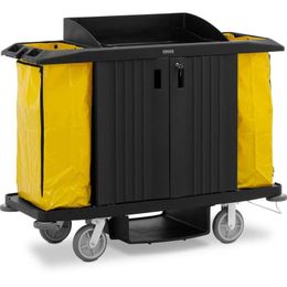 Ulsonix Reinigungswagen abschließbar 250 kg 4 Ablagen 2 Säcke aus Nylon Putzwagen