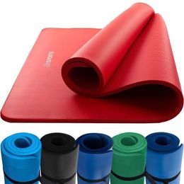 ScSPORTS® Yogamatte - 190x80 cm, 1,5 cm Stärke, Rutschfest, NBR, mit Tragegurt, Rot - Gymnastikmatte, Sportmatte, Fitnessmatte, Trainingsmatte für