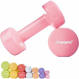 ScSPORTS® Vinyl Hanteln - 2er Set, 1kg (2x0,5kg), Rutschfest, Pastell, Pink - Kurzhanteln, Hantelset, Gewichte, Kurzhantelset, Krafttraining,