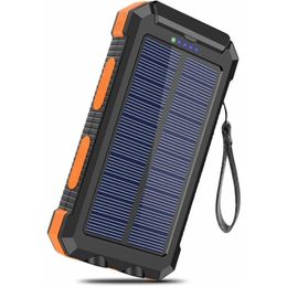 20000 mAh Solar-Ladegerät mit 2 USB-tragbaren externen Akkus, kabellose Powerbank, schnelles Aufladen für Smartphones, Tablets, Outdoor-Camping