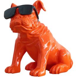 Bulldogge-Figur Kuatéh Khal 40x23x34 cm Orange Sitzend