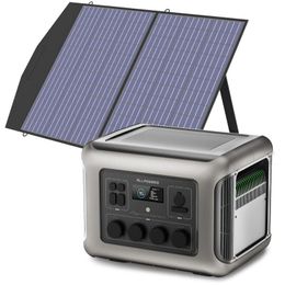 Tragbarer Kraftwerk Solargenerator 2016 Wh LiFePO4 mit 100 w Solarpanel für Wohnmobil, Heim Backup, Notfall, Outdoor Camping Allpowers R2500