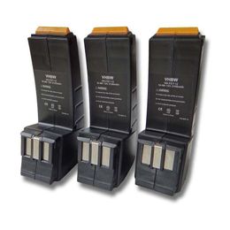 vhbw 3x Akku kompatibel mit Festo / Festool CCD12, C12GG, C12DUO, C12CE-NC-C45-Plus, CCD12ES Elektrowerkzeug (2100 mAh, NiMH, 12 V)