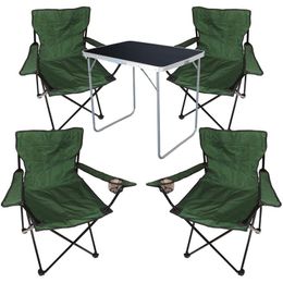 Mojawo 5-tlg Campingsessel grün + Campingtisch-MMC330871B+4xMPO2432