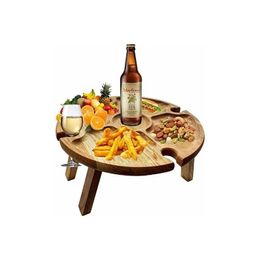 Faltbarer Tragbarer Picknicktisch, Faltbarer Leichter Campingtisch für den Außenbereich 24 cm Kleiner Picknicktisch aus Holz für Party, Strand,
