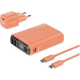 RealPower - PB-10000 Power Pack Powerbank 10000 mAh Li-Ion usb, usb-c® Orange