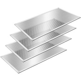 4er Set Aluminium Lichtschachtabdeckung, 80 x 150 cm, Silber - ECD Germany