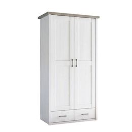 Begabino Kleiderschrank Babyzimmerschrank Kinderschrank luca Weiß / Trüffel Nb. 106 cm ...