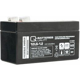 Quality Batteries - Q-Batteries 12LS-1.2 12V 1,2Ah Blei-Vlies Akku / agm vrla mit VdS