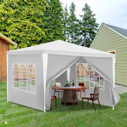 Pavillon Wasserdicht – Terrassenpavillon mit Verbolzung, perfektes Gartenzelt für Partys Weiß 3x3m - Weiß - Swanew