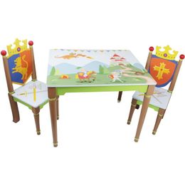 Fantasy Fields Knights Dragons Kinder Kids Holztisch und Stuhl-Set TD11837A - Grün