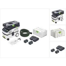 Ctlc mini I-Basic Akku Absaugmobil 36 v ( 2x 18 v ) Staubkl. l + 2x Akku 5,0 Ah + Doppelladegerät + Systainer - FESTOOL