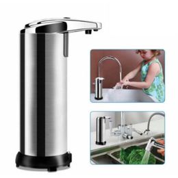 Automatischer Seifenspender, Sensor-Infrarot-Seifenspender für Küche und Badezimmer mit wasserdichter Basis (250 ml, Silber) - Minkurow