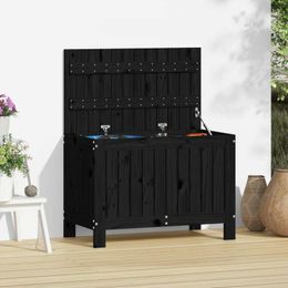 MAISONCHIC - Gartentruhe,Auflagenboxen,Gartenbox Auflagentruhe Schwarz 76x42,5x54 cm Massivholz Kiefer CCA623400