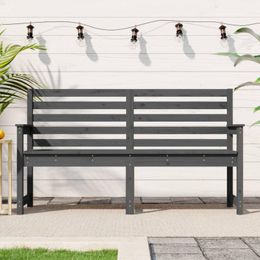 Gartenbank Grau 159,5x48x91,5 cm Massivholz - Grau - Prolenta Premium