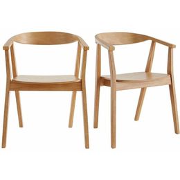 Miliboo Skandinavische Stühle aus Holz (2er-Set) bahia - Natur